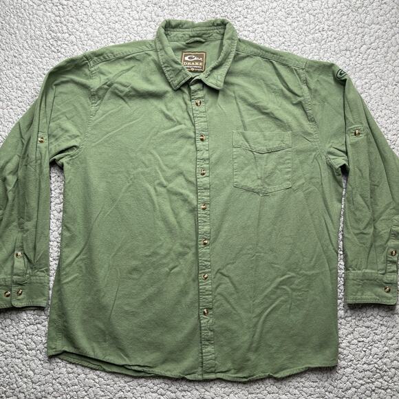 Drake | Shirts | Vintage Drake Button Up Shirt Mens 2x Od Green Chamois ...